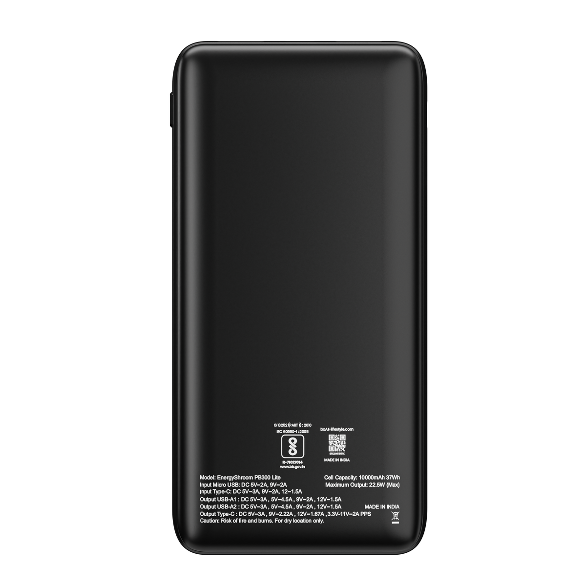 boAt EnergyShroom PB300 Lite - 10000mAh 2-Way 22.5W Fast Charging Power ...