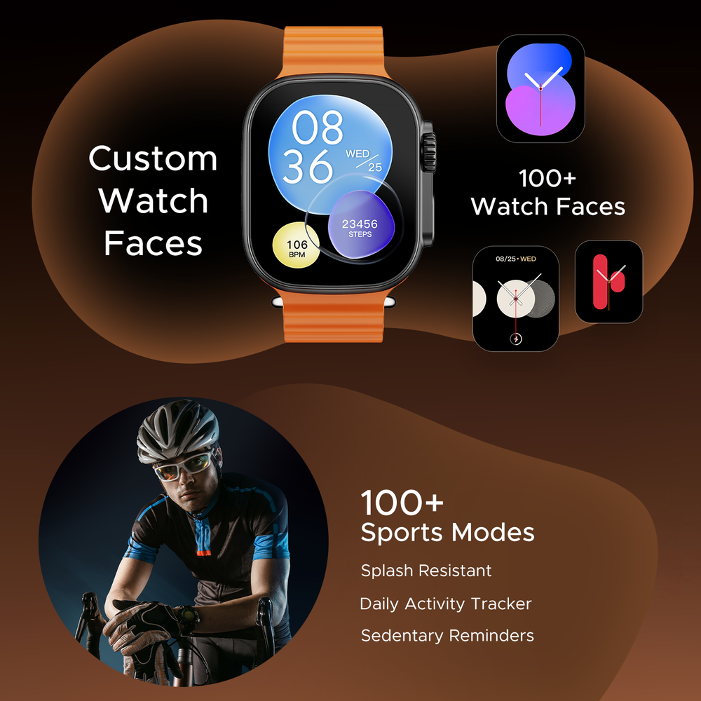 boAt Wave Aura - 1.96" (4.97 cms) HD Display Smart Watch with BT Calling