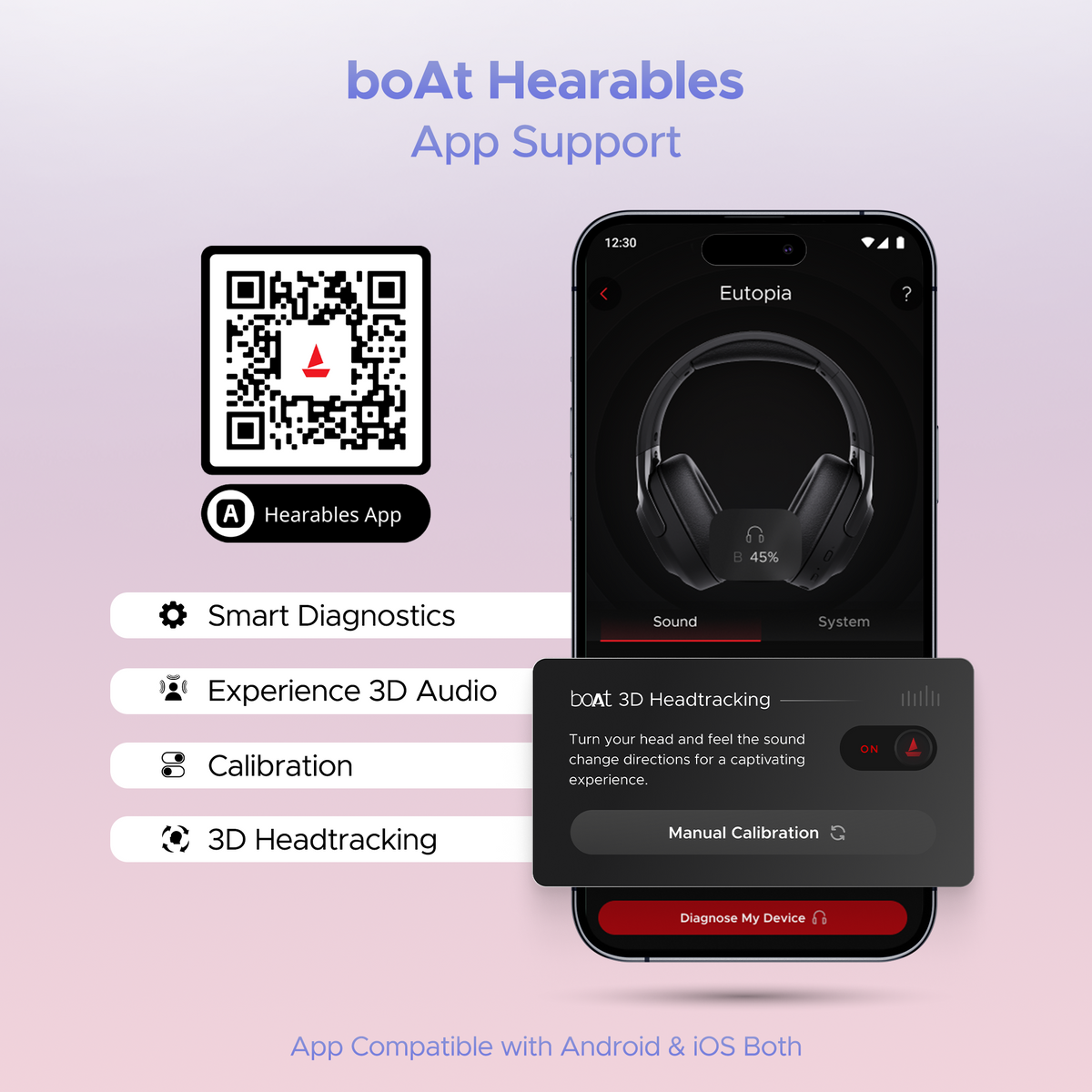 boAt Nirvana Eutopia | Wireless Headphone with 20H Playback, Dual Mics