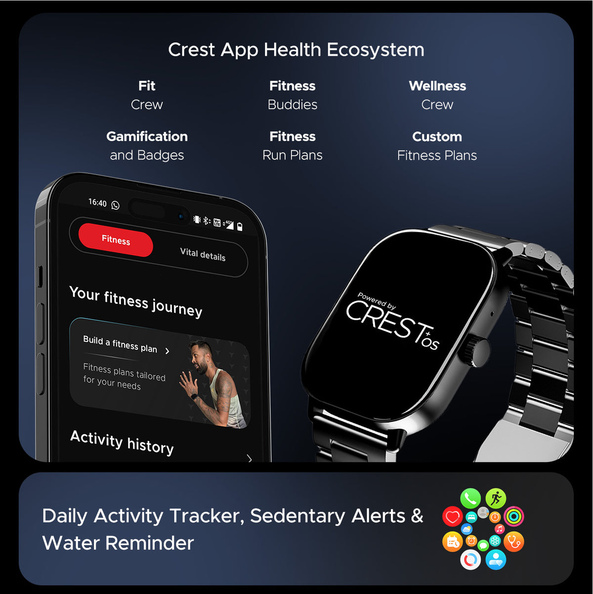 boAt Wave Spectra - Large 2.04" (5.18 cms) AMOLED Display Smartwatch ...
