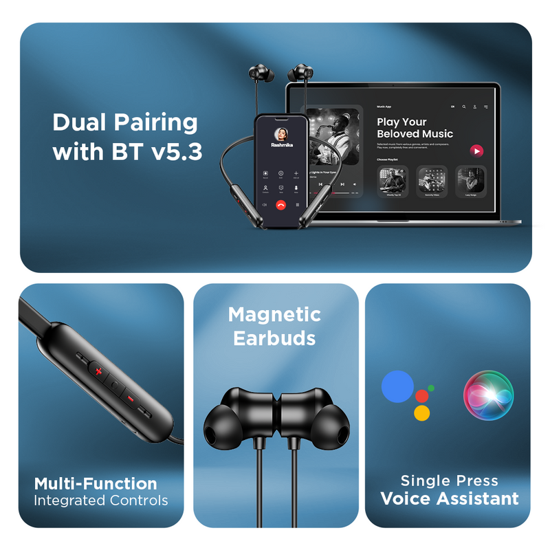 boAt Rockerz Summit - Wireless Bluetooth Earphone with Large Playback