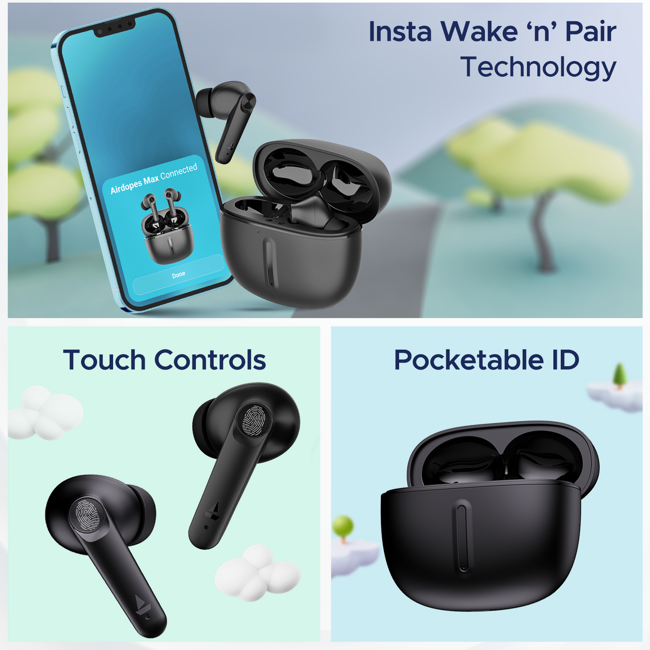 boAt Airdopes Max - Wireless Earbuds with Massive Playback upto 100 Hours