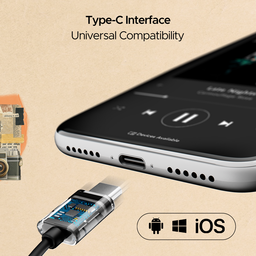 Bassheads 122 ANC - Wired Earphone with Type-C Jack, Active Noise ...