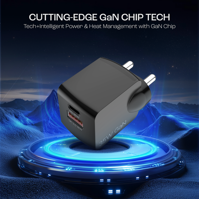 boAt 35W GAN Charger - Best 35W Fast Charger with Dual-Port Charging