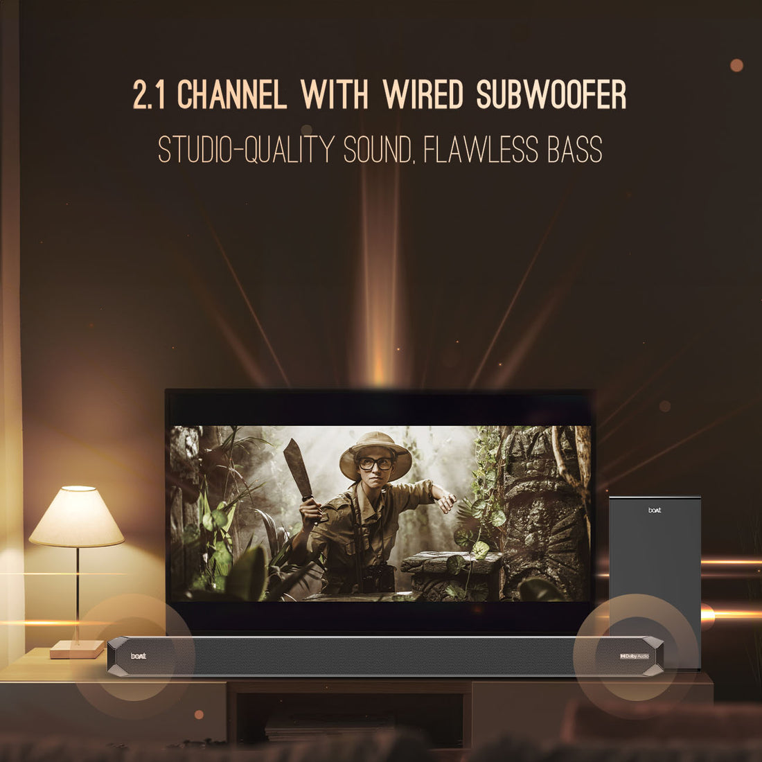 boAt Aavante Bar A2060 Dolby - 160W 2.1 Channel Soundbar with Dolby Audio