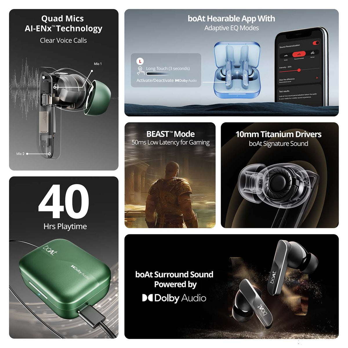 boAt Airdopes 800 - Premium Wireless Earbuds with Large Playback