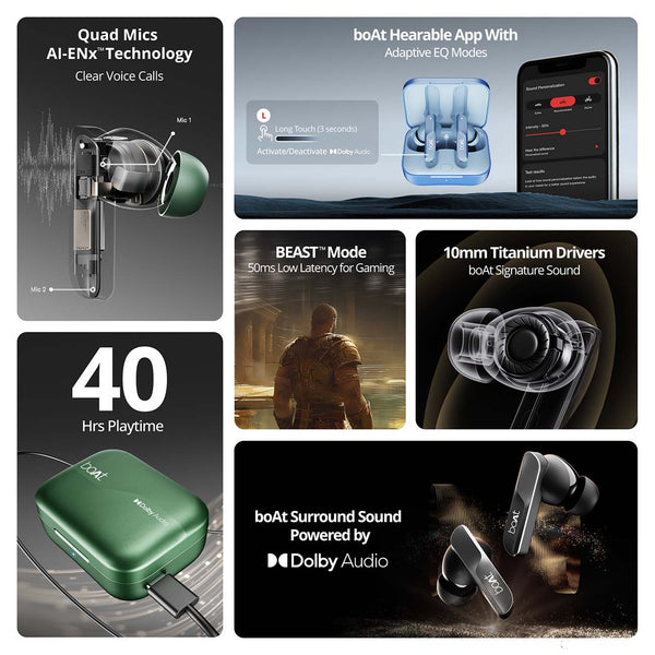 boAt Airdopes 800 - Premium Wireless Earbuds with Large Playback