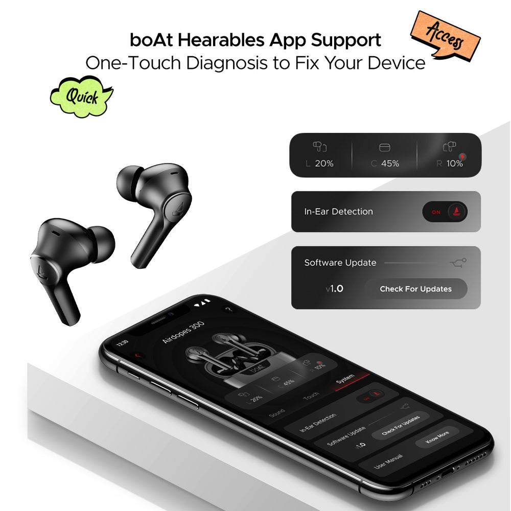 boAt Airdopes 300 - Premium Wireless Earbuds with 50 Hours Large Playback