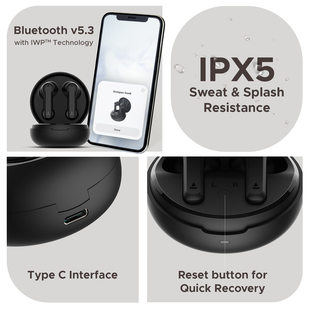 boAt Airdopes Sonik - Premium Wireless Earbuds with Long Playback