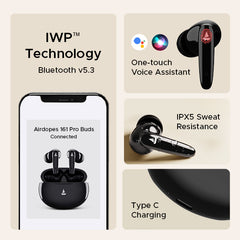boAt Airdopes 161 Pro Buds - Premium Wireless Earbuds with boAt ...
