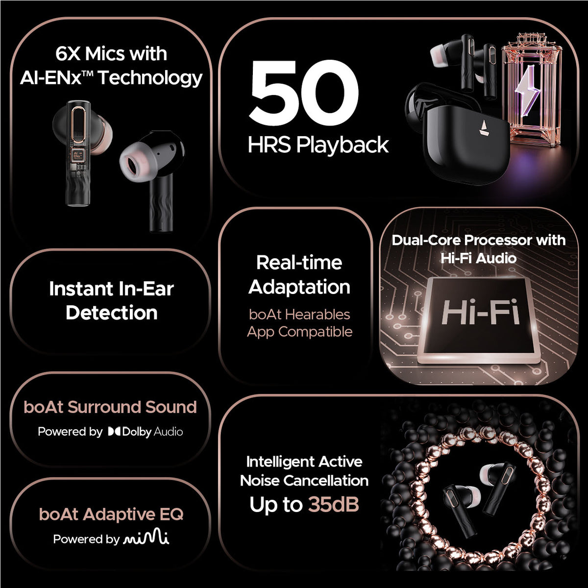 boAt Nirvana Nebula - Premium Wireless Earbuds with Dolby Audio ...