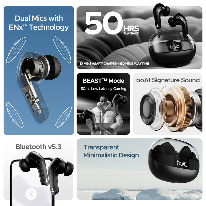 boAt Airdopes 311 PRO - Premium Wireless Earbuds with Dual Mics with ...