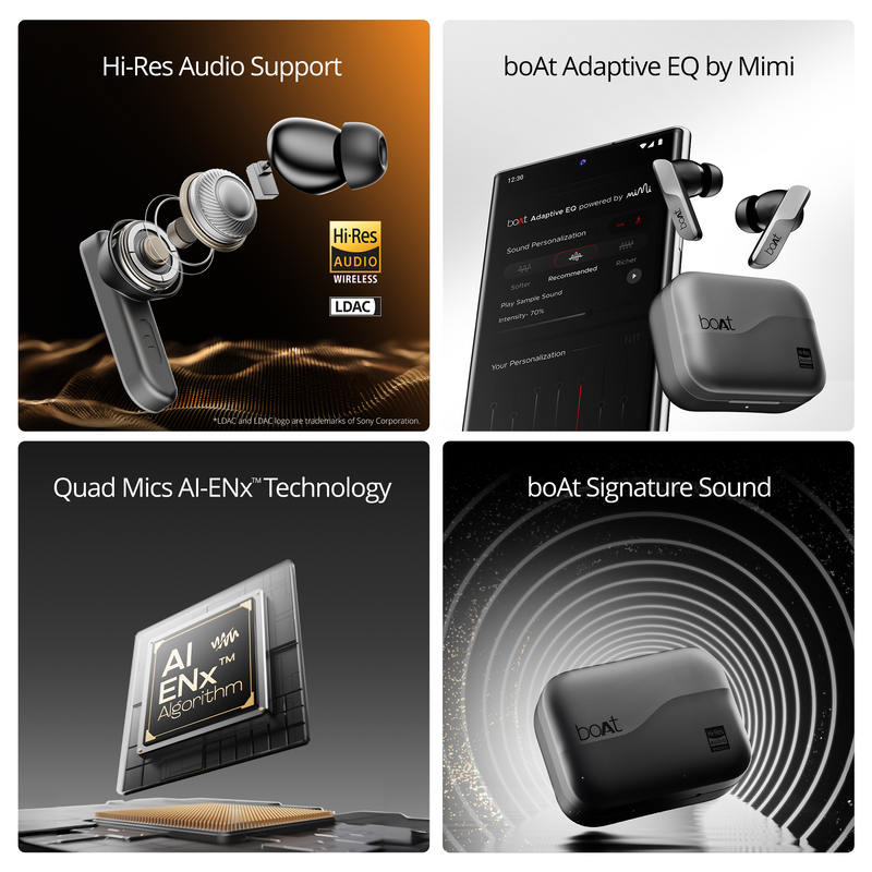 boAt Airdopes 800 Hi-Def - Premium Wireless Earbuds with High-Res Audio ...