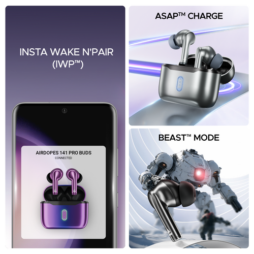 boAt Airdopes 141 Pro Buds - Premium Wireless Earbuds with Large Playback