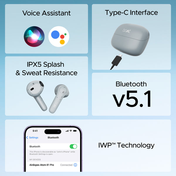 boAt Airdopes Atom 81 Pro - Wireless Earbuds with 100 Hours Longback ...