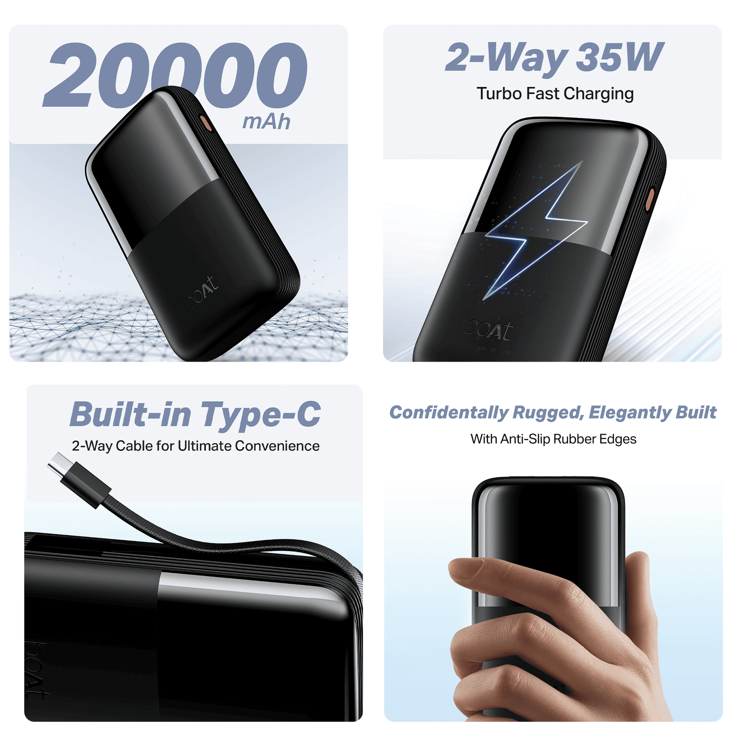 boAt Energyshroom PB400 Turbo X – 20000mAh Powerbank with 35W Fast Charging