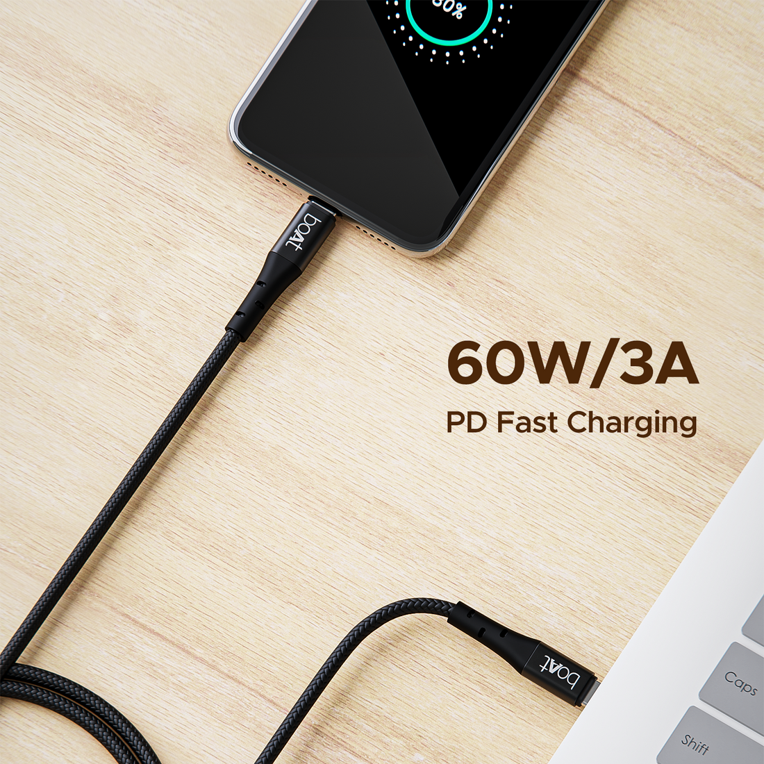 boAt C300 Fast Charging Cable - Type C Fast Charging Cable with 480 ...