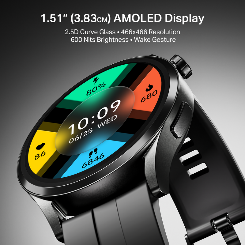 boAt Chrome Horizon - Large 1.51" (3.83 cms) AMOLED Display Smartwatch ...
