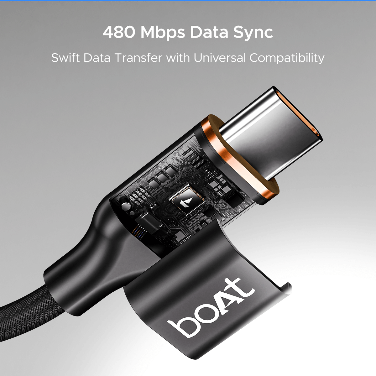 boAt Type C C800 Magna Cable - 3A Fast Charging Cable with 10000+ Bend ...