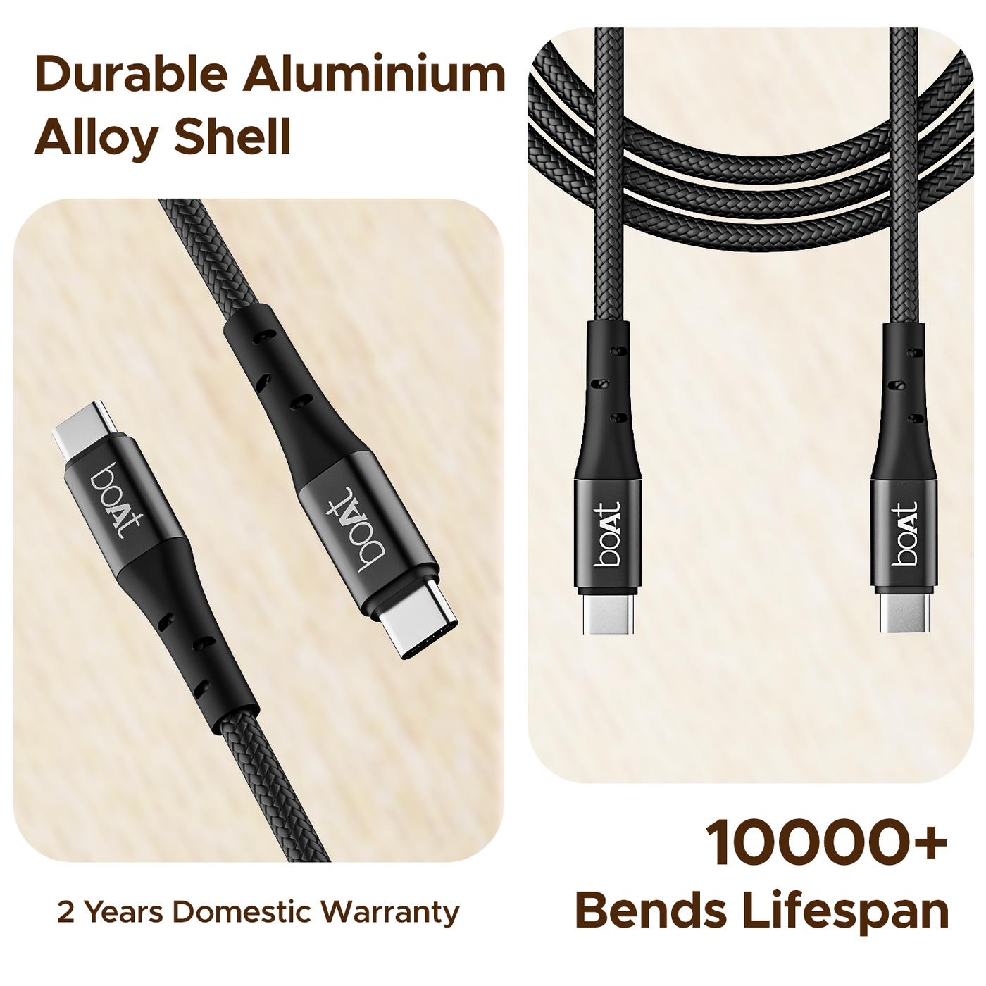 boAt C300 Fast Charging Cable - Type C Fast Charging Cable with 480 ...
