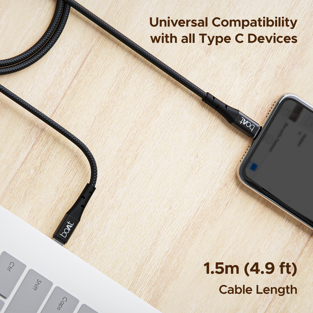boAt C300 Fast Charging Cable - Type C Fast Charging Cable with 480 ...