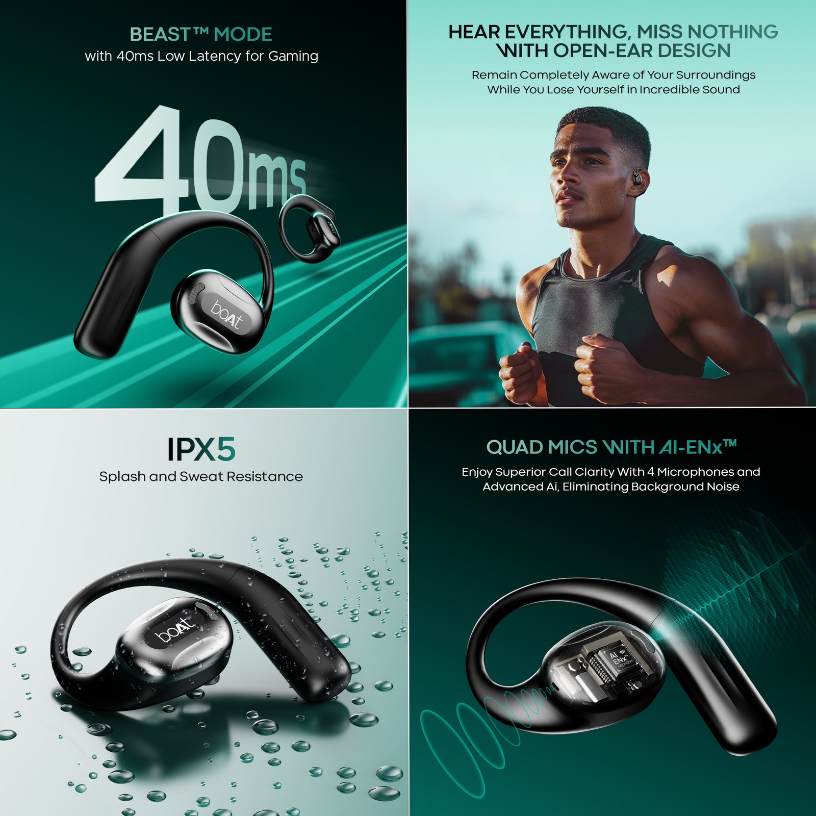 boAt Airdopes ProGear - Premium Wireless Earbuds with 100 Hours Large ...