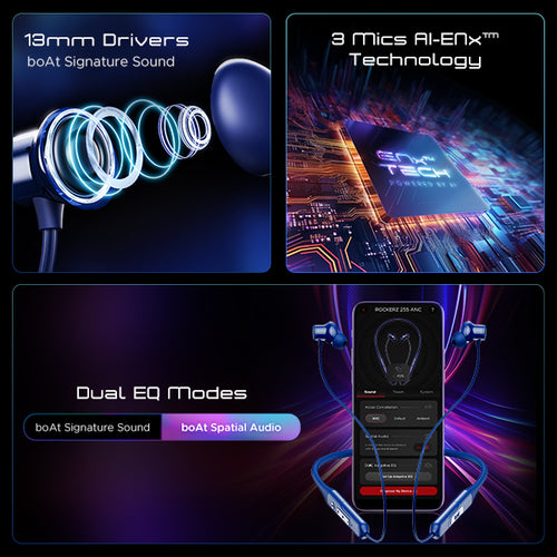 boAt Rockerz 255 ANC - Noise Cancelling Bluetooth Earphone with 100 ...