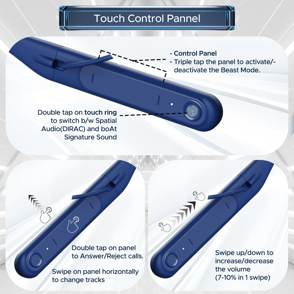 boAt Rockerz 255 Touch - Wireless Earphone with Large Playback