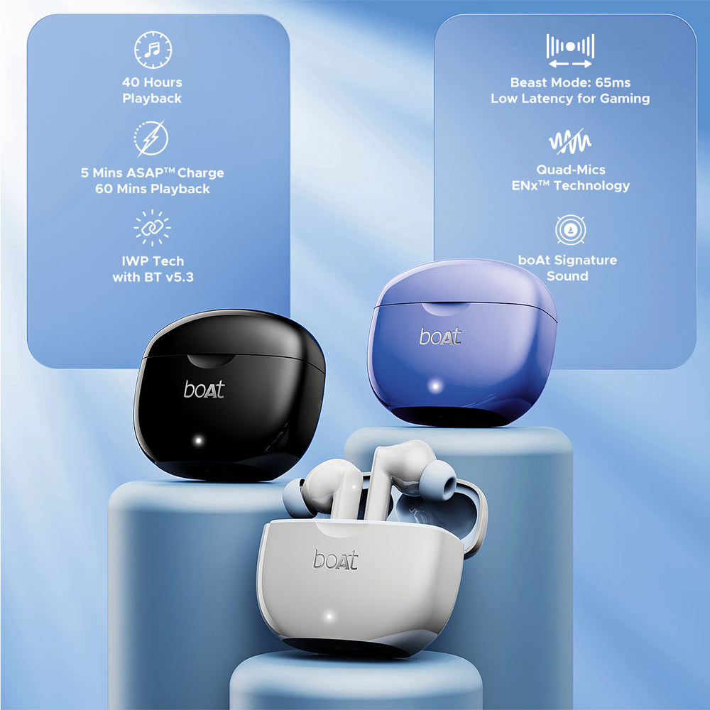 boAt Airdopes 120 - Premium Wireless Earbuds with 40 Hours Large Playback