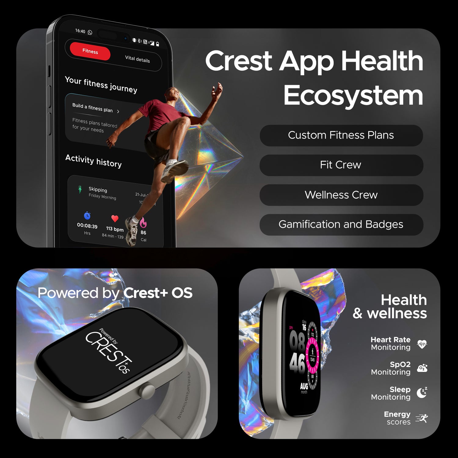 boAt Ultima Prism - Large 1.96" (4.97 cm) AMOLED Display Smart Watch ...