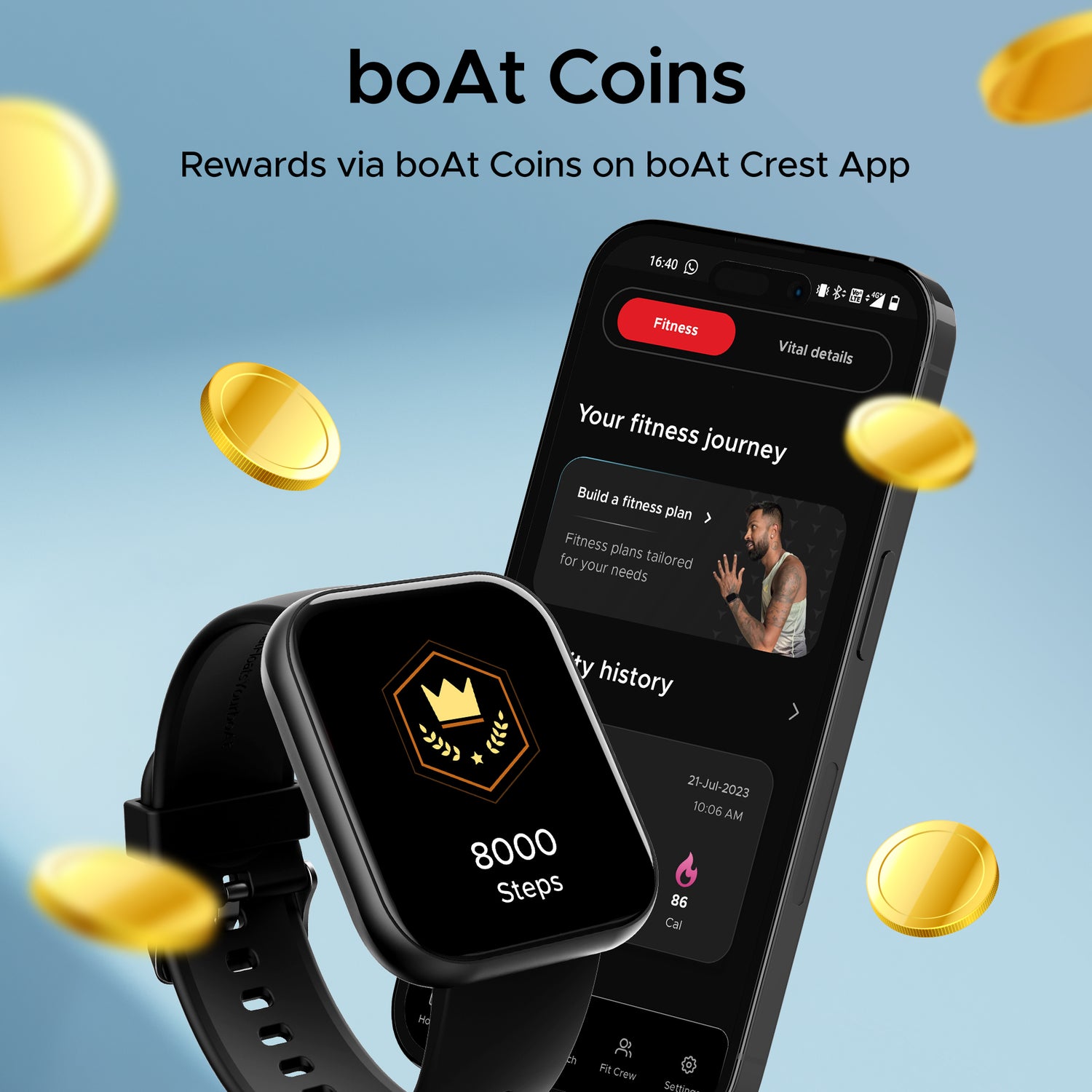 boAt Wave Active - Bluetooth Calling Smart Watch with 1.96" (4.97 cm) HD Display