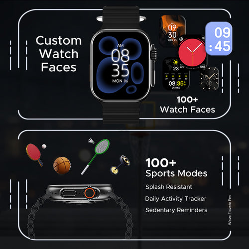 boAt Wave Elevate Pro - Large 1.96" (4.97 cms) AMOLED Display Smart Watch with BT Calling
