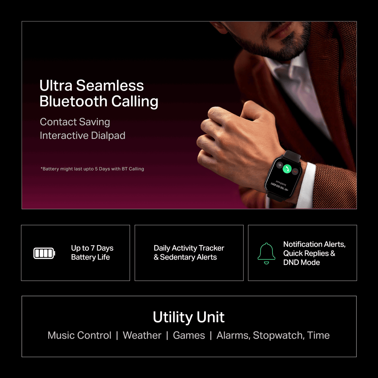 boAt Wave Fortune | 1.96" HD Display NFC Tap & Pay Smartwatch