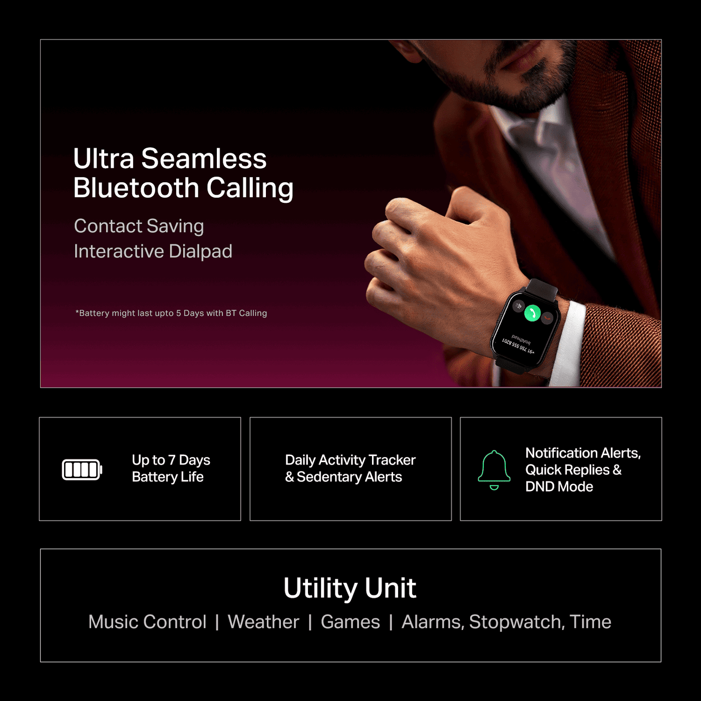 boAt Wave Fortune | 1.96" HD Display NFC Tap & Pay Smartwatch