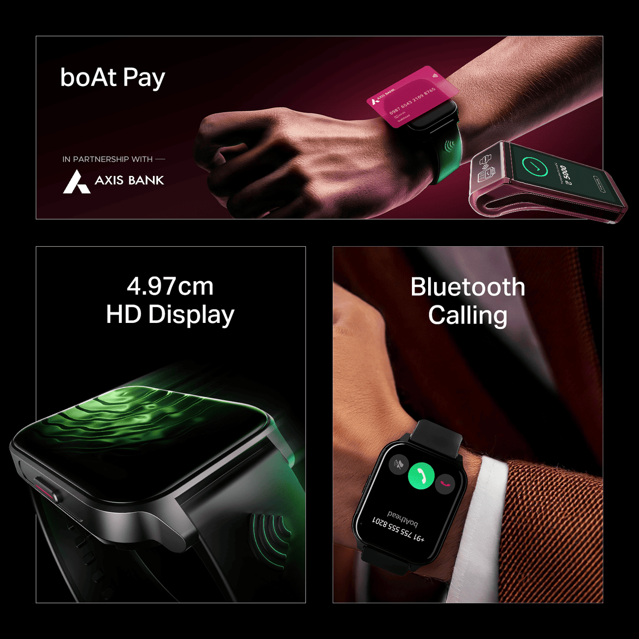 boAt Wave Fortune | 1.96" HD Display NFC Tap & Pay Smartwatch