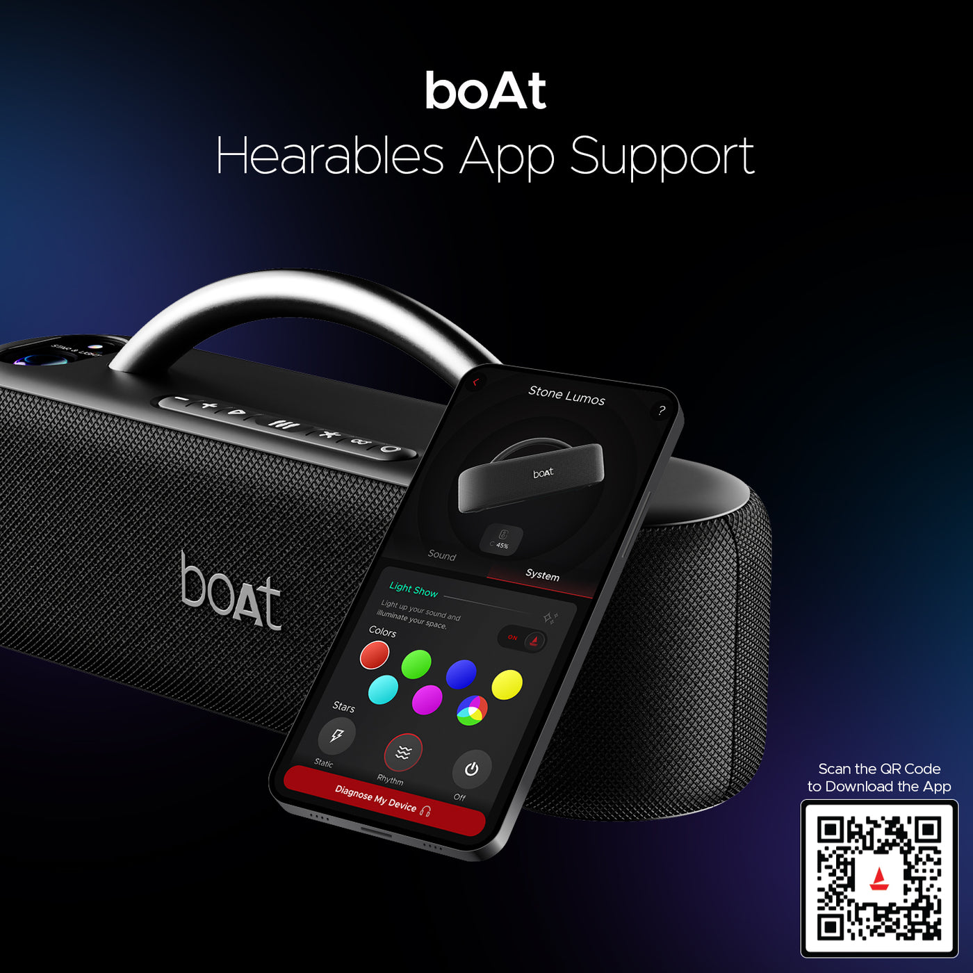 boAt Stone Lumos | 60W Speaker with Dual EQ & LED Effects