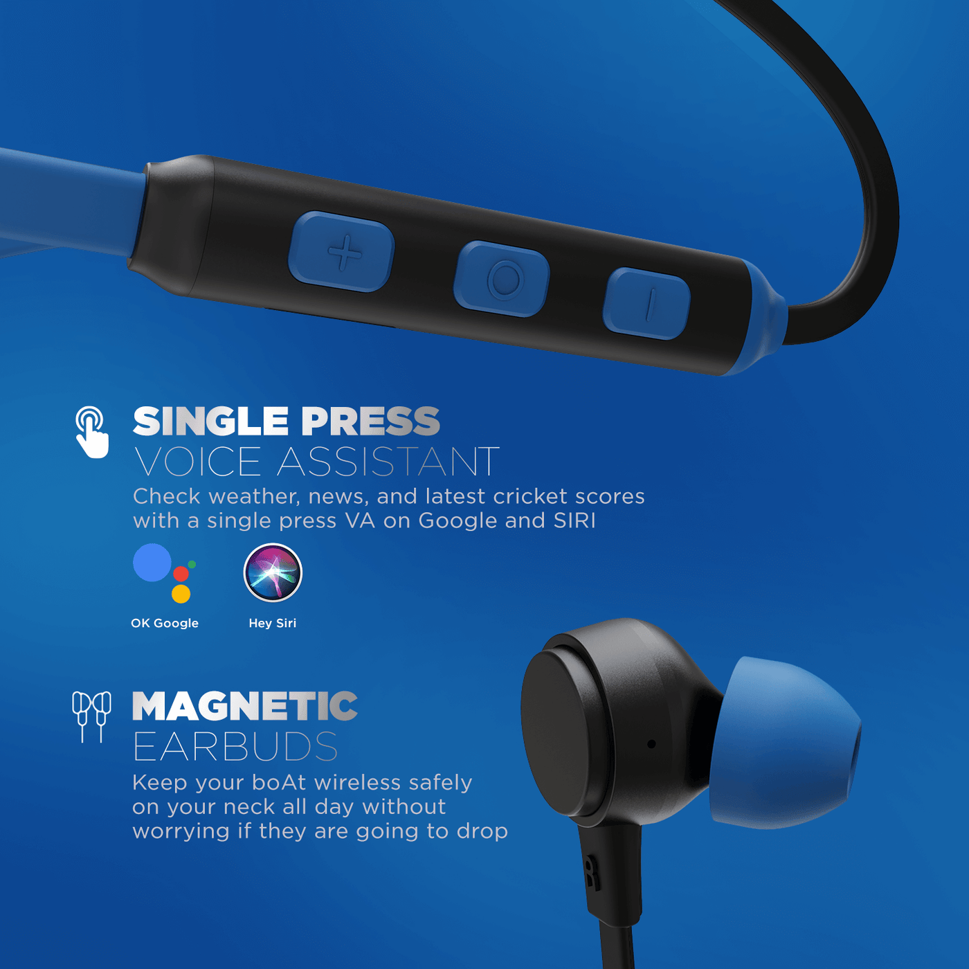 boAt Rockerz 103 Pro | Wireless Earphones with 10 mm Drivers, Single P