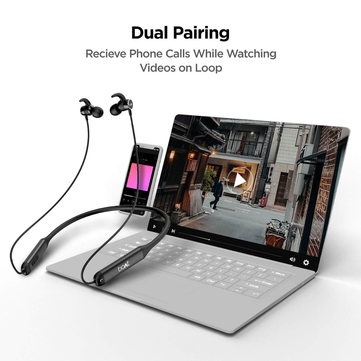 boAt Rockerz 330 | Bluetooth Earphone with Upto 30 Hours Nonstop Audio