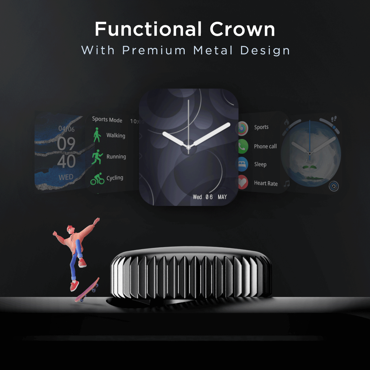boAt Wave Edge | 1.85 inch HD Edge to Edge Display Smartwatch