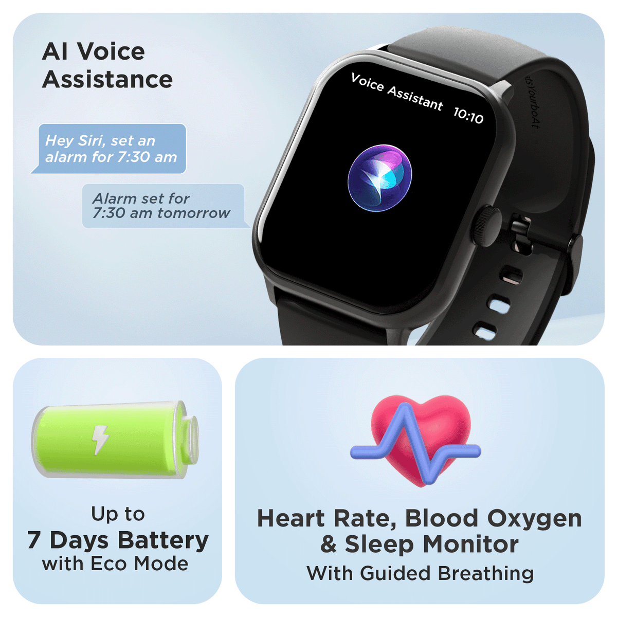 boAt Wave Edge | 1.85 inch HD Edge to Edge Display Smartwatch